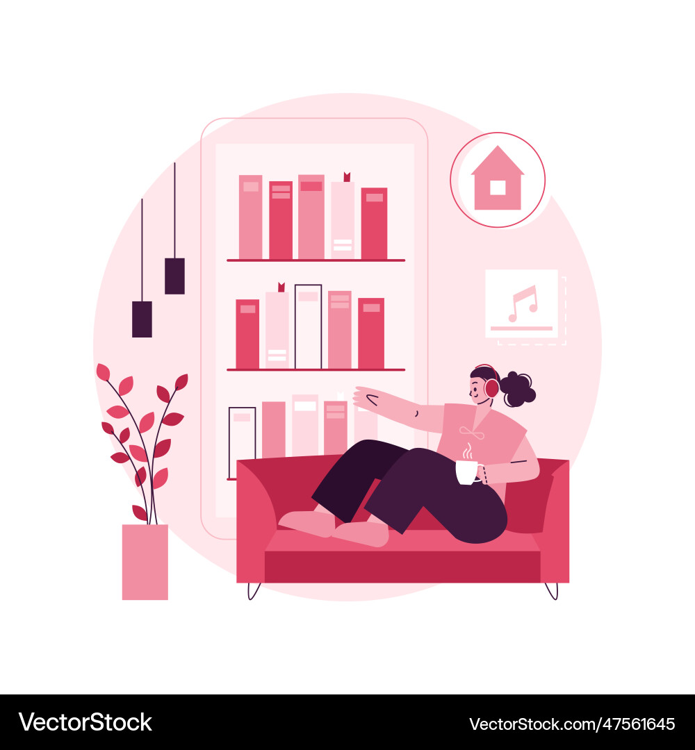 Listen to audiobooks abstract concept Royalty Free Vector