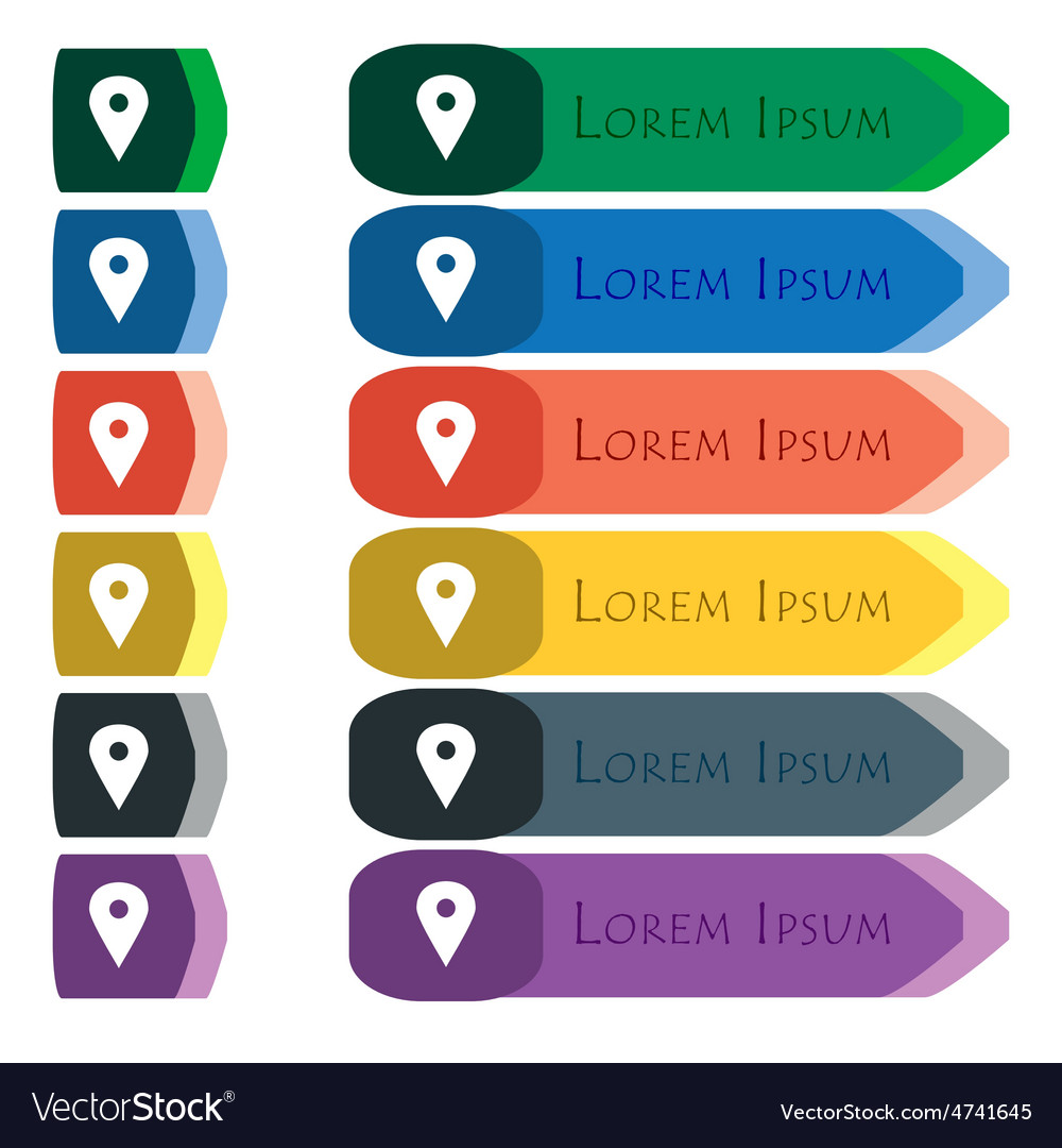 Map pointer gps location icon sign set of colorful