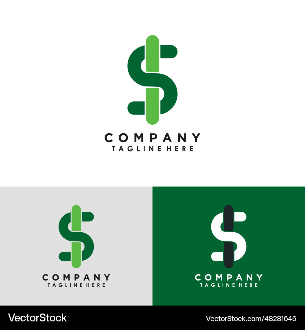 Money logo design with letter s creative concept Vector Image