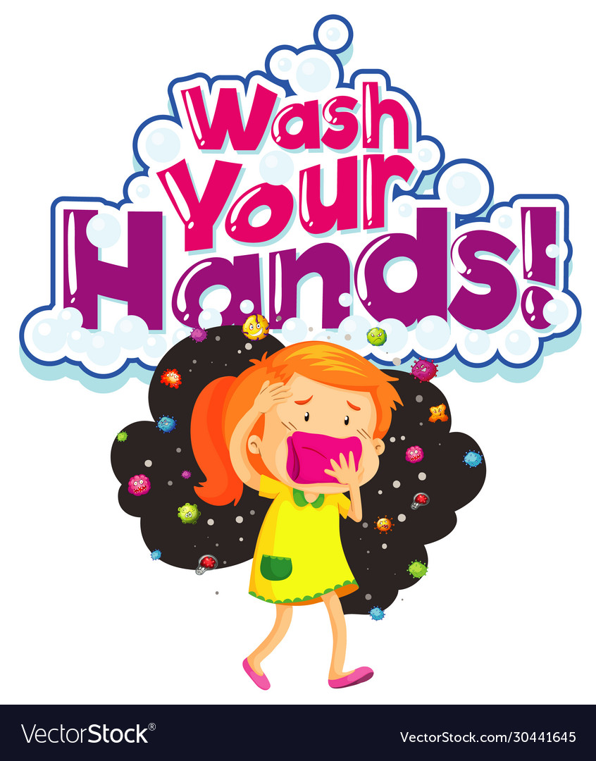 Poster design for coronavirus theme with word Vector Image