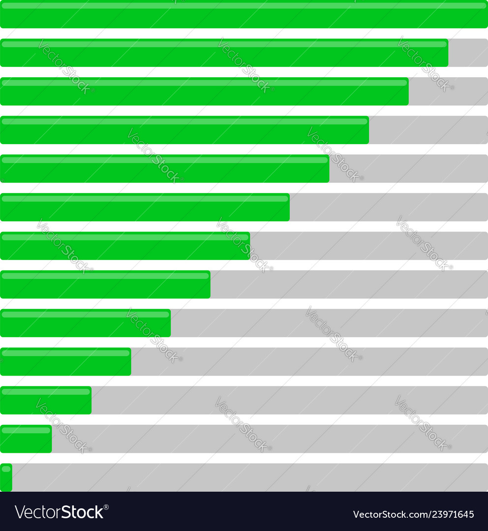 Progress bars set at different levels Royalty Free Vector