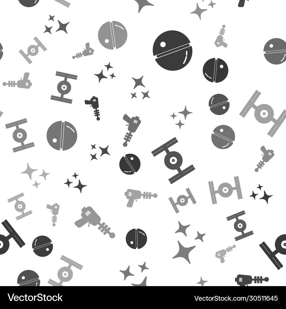 Set death star falling cosmic ship and ray Vector Image