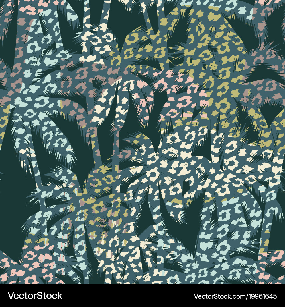 Trendy seamless exotic pattern with palm animal Vector Image