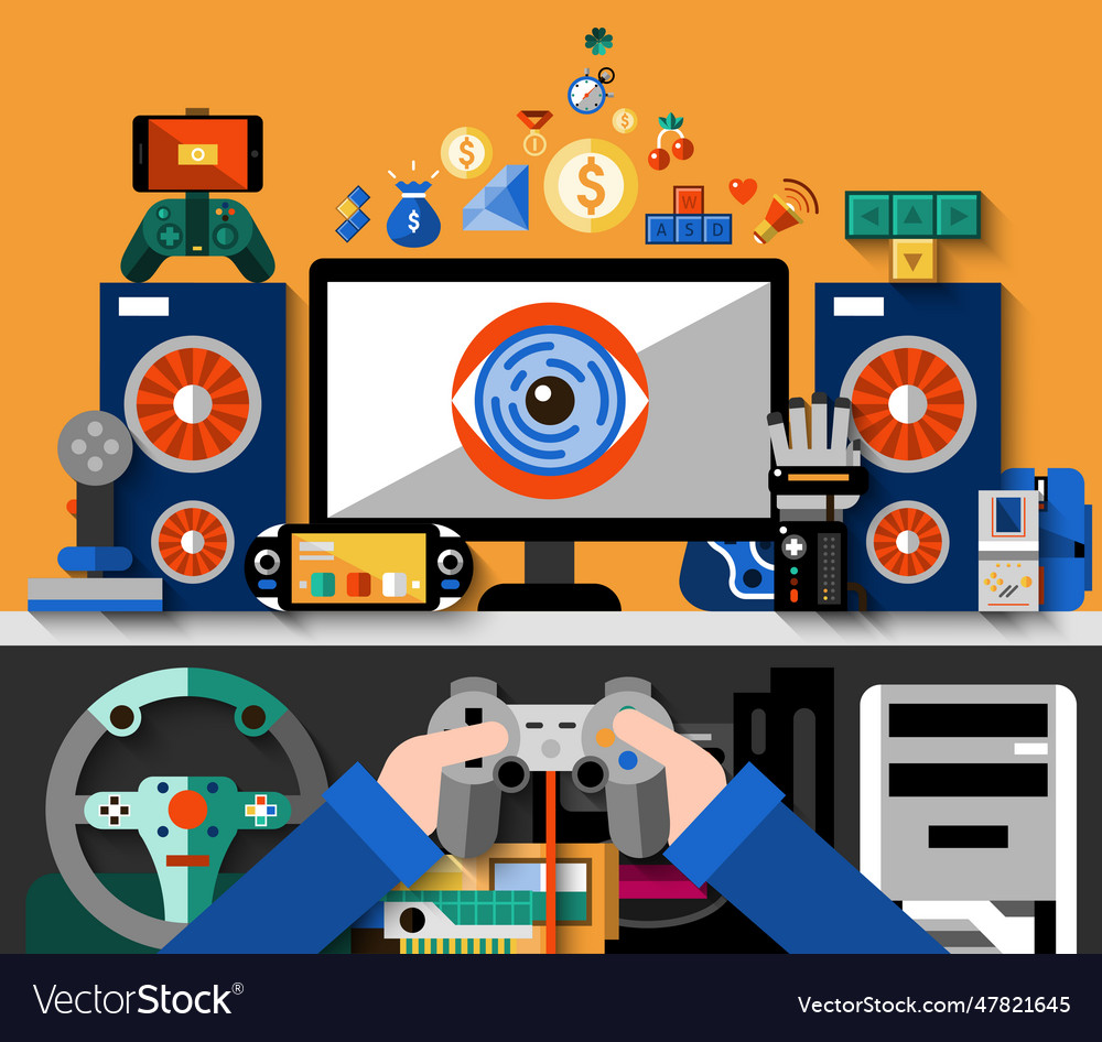 Video game concept game concept Royalty Free Vector Image