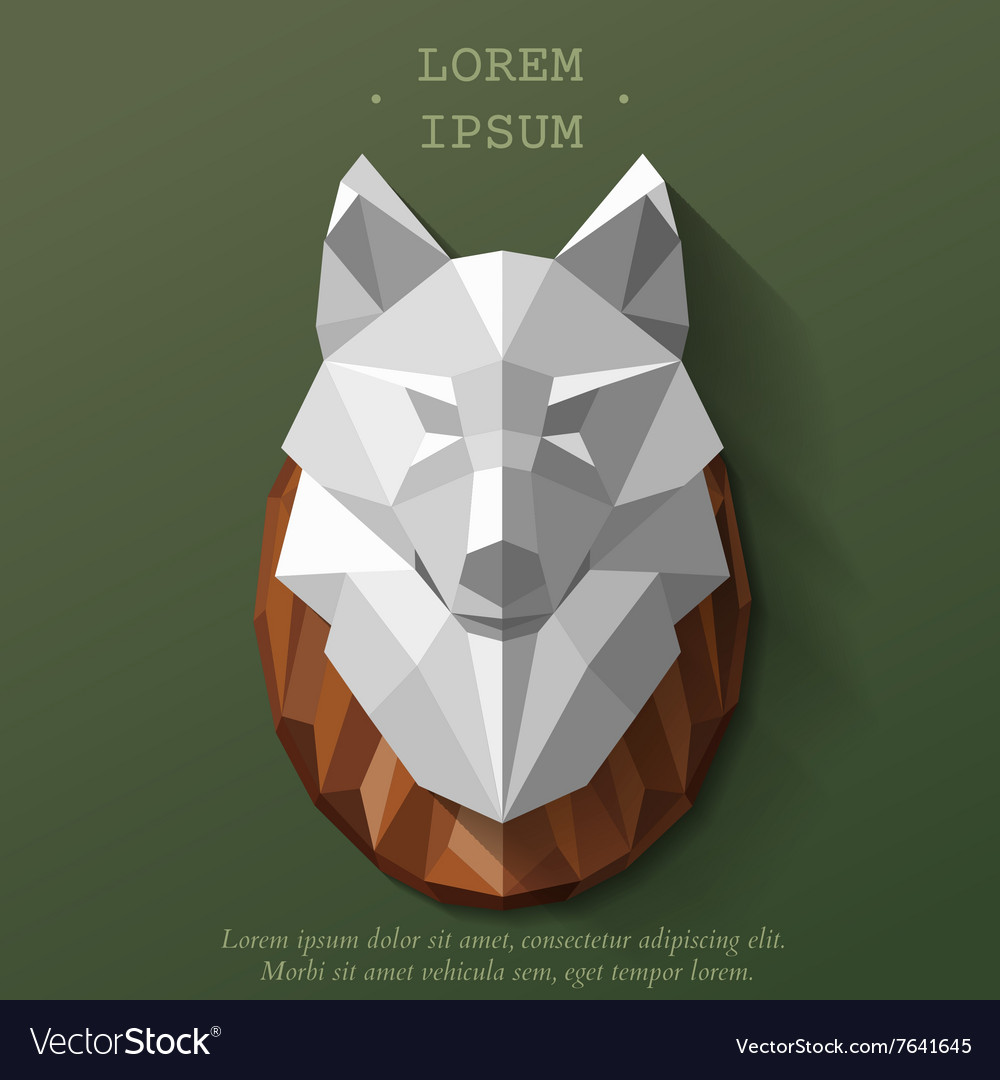 Wolf poly head Royalty Free Vector Image - VectorStock