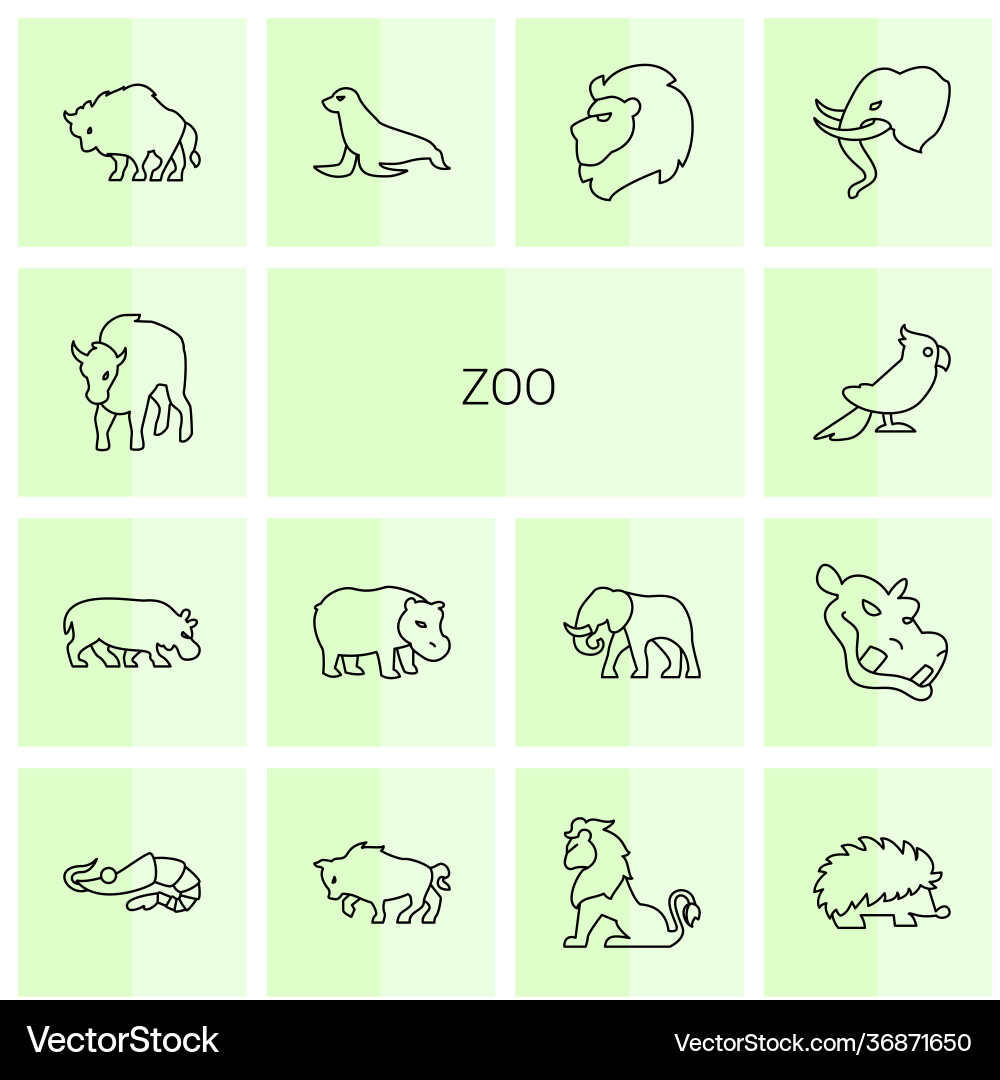 14 zoo icons Royalty Free Vector Image - VectorStock