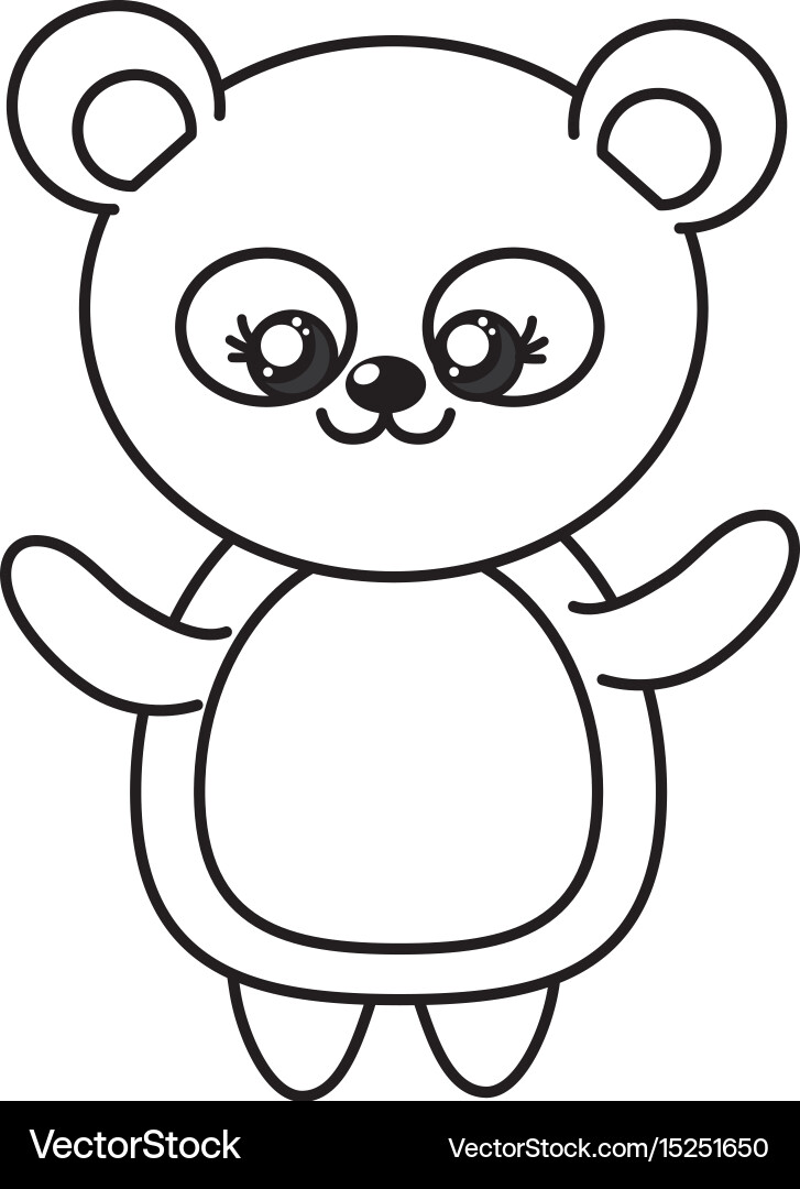 Beautiful line cute animals with expression face Vector Image