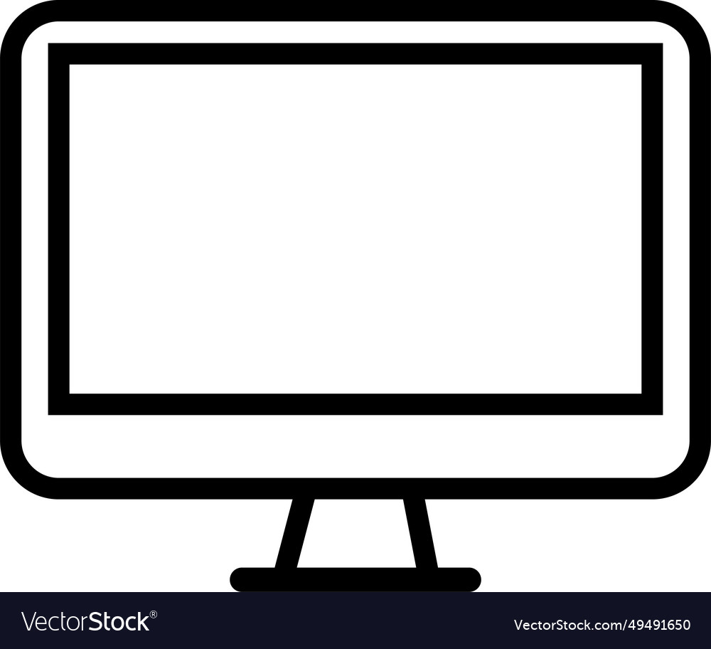 Computer monitor icon line glyph and filled Vector Image