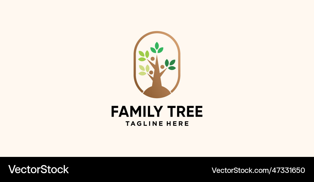 Family tree logo design template with modern Vector Image