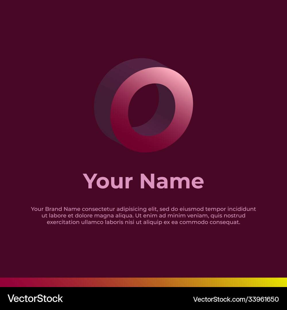 Logotype alphabet 3d logo letter o monogram logo Vector Image