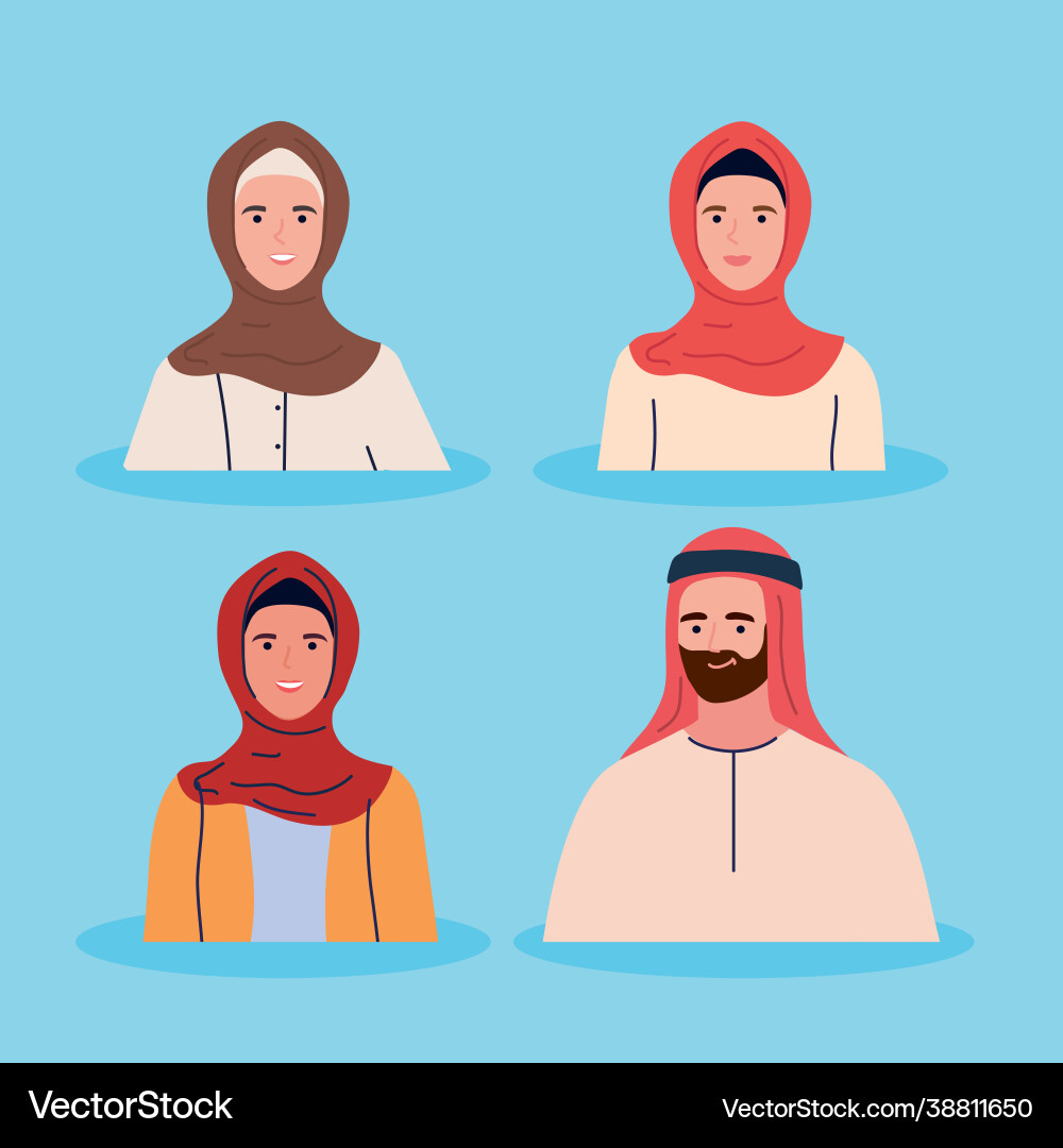 Muslim people collection Royalty Free Vector Image