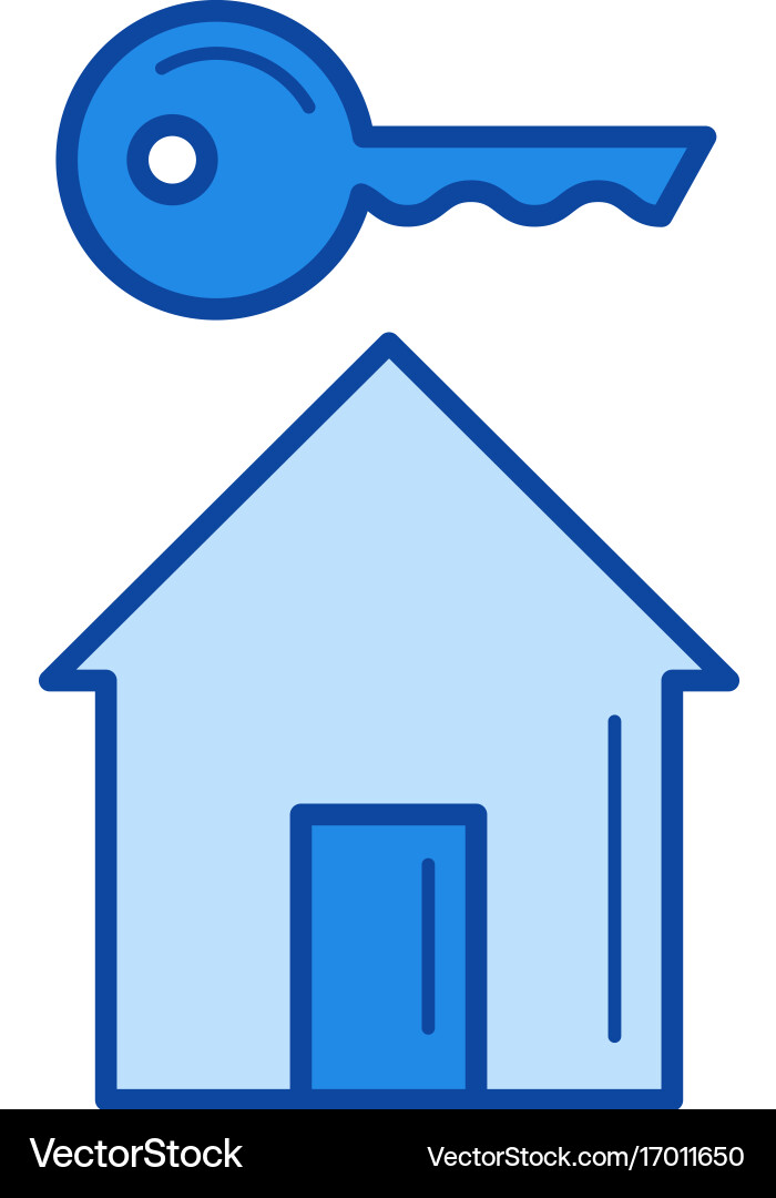 New house key line icon Royalty Free Vector Image