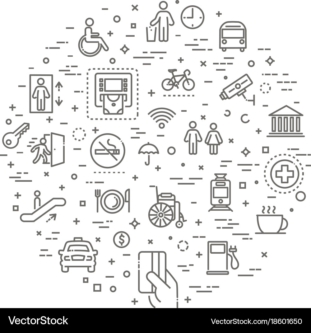 Simple set of public navigation related Royalty Free Vector