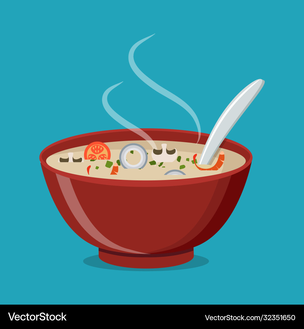 Soup with vegetables isolated on white background Vector Image