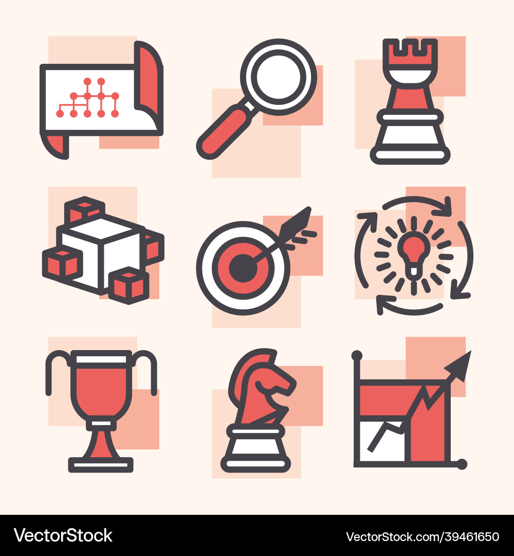 Strategy and management symbols Royalty Free Vector Image