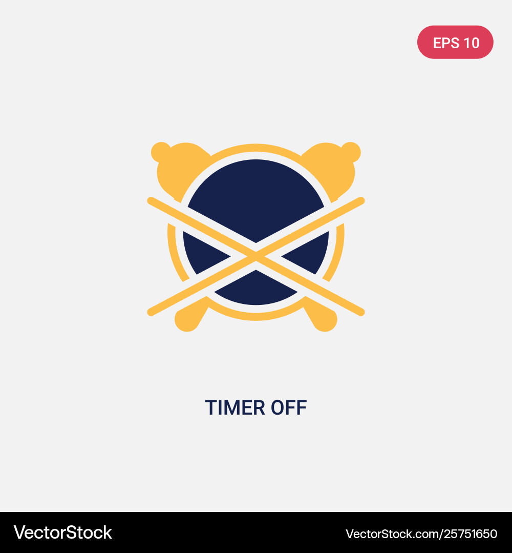 Two color timer off icon from ultimate glyphicons Vector Image