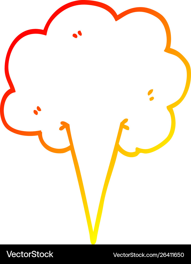 Warm gradient line drawing cartoon gust air Vector Image
