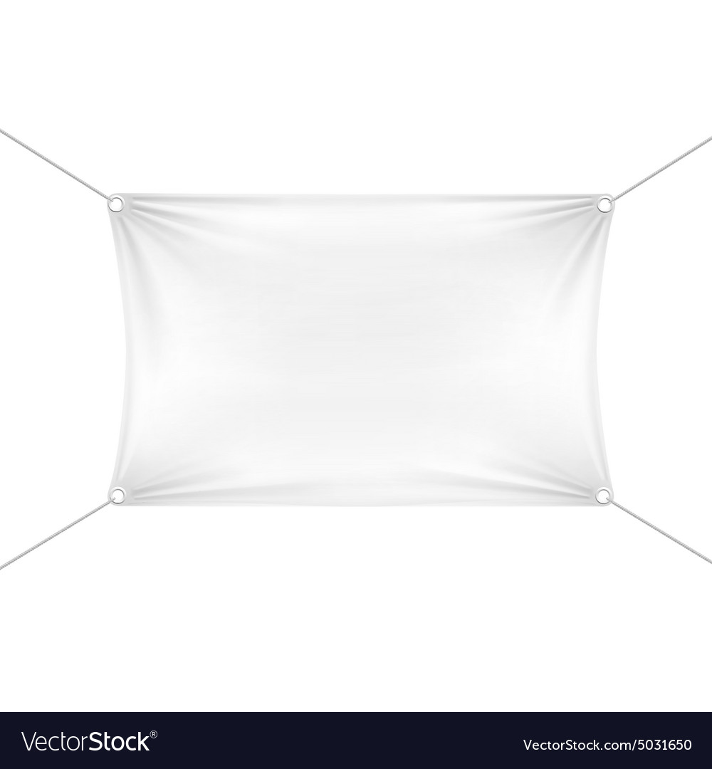 White Blank Empty Horizontal Rectangular Banner Vector Image