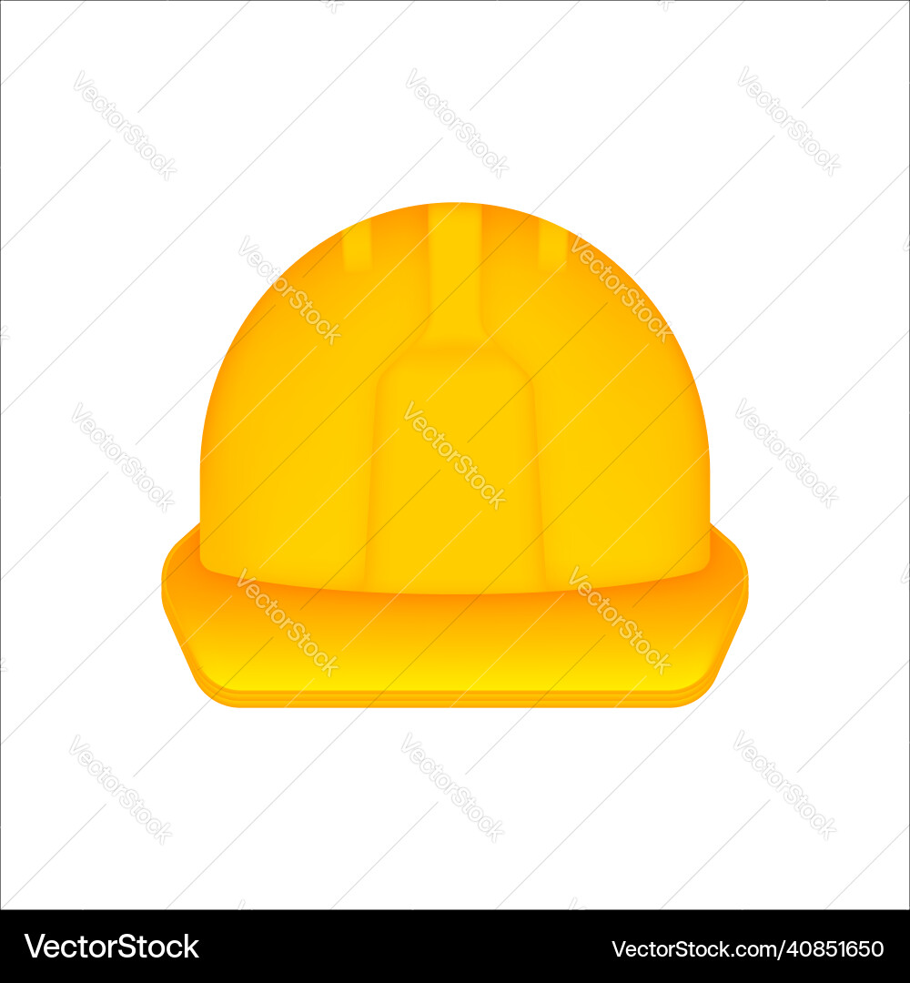 Yellow helmet on white background realistic Vector Image