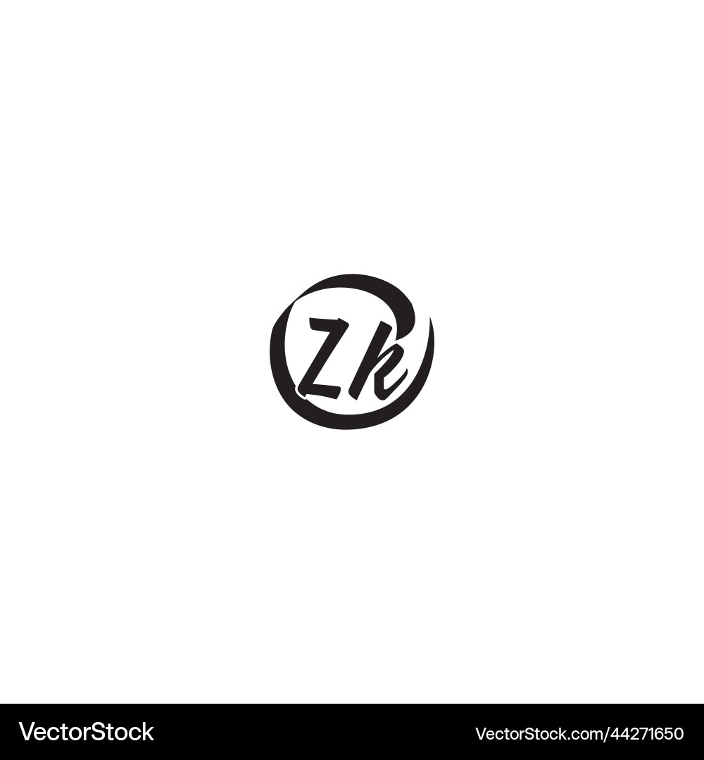 Zk brush style logo initial concept with high Vector Image