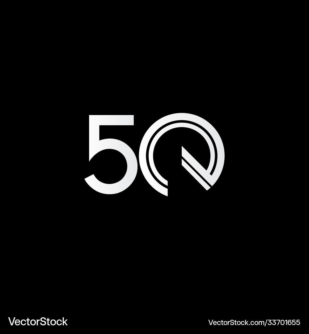 50 years anniversary celebration white line Vector Image