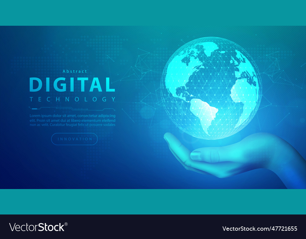 Abstract digital earth day saving technology tech Vector Image