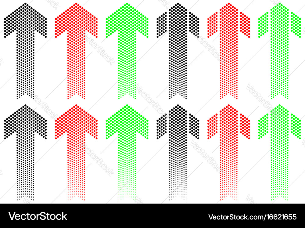 Arrow of decreasing dots Royalty Free Vector Image