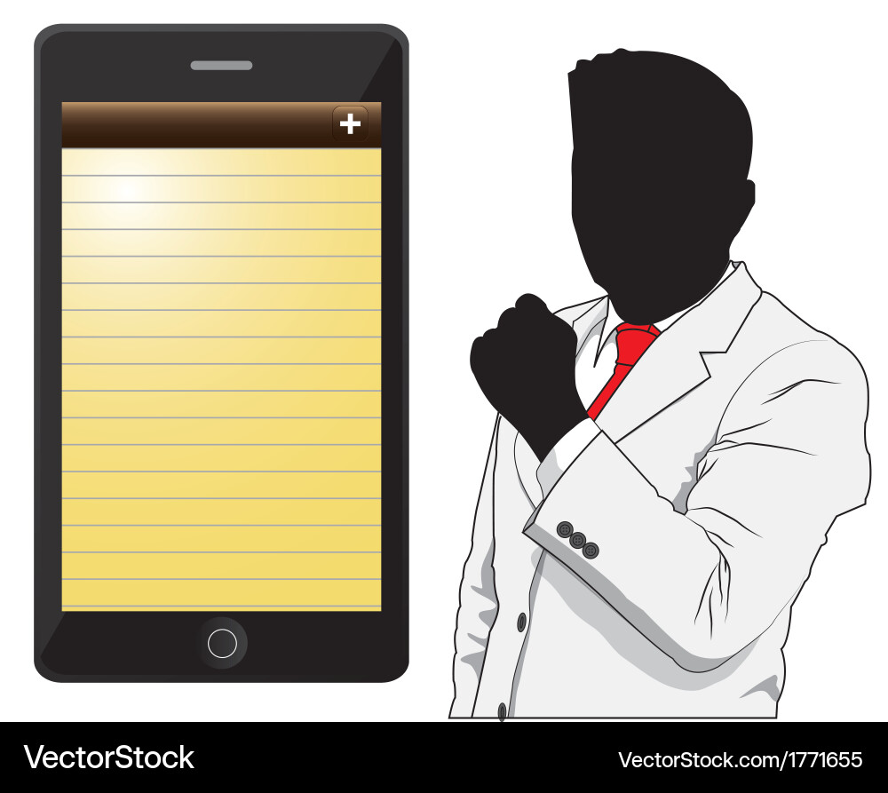 Business man and phone Royalty Free Vector Image