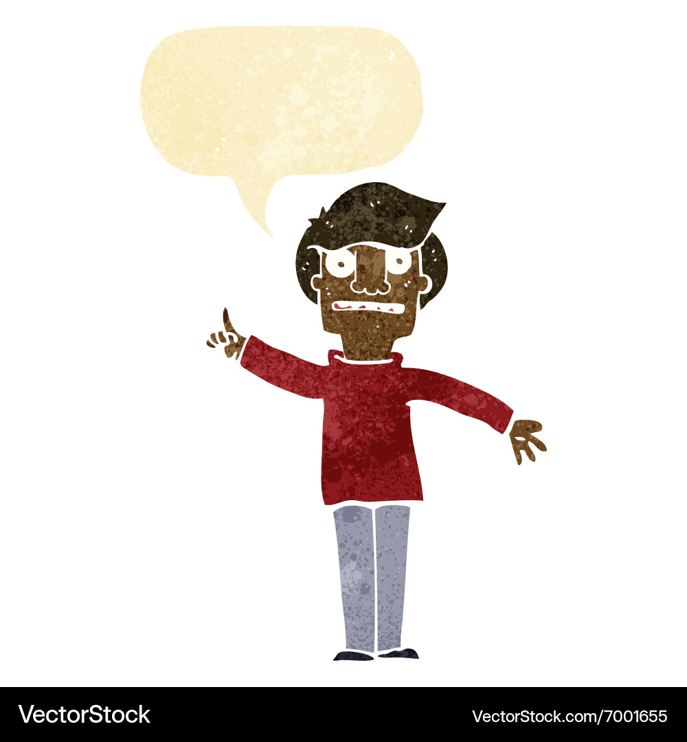 Cartoon man asking question with speech bubble Vector Image