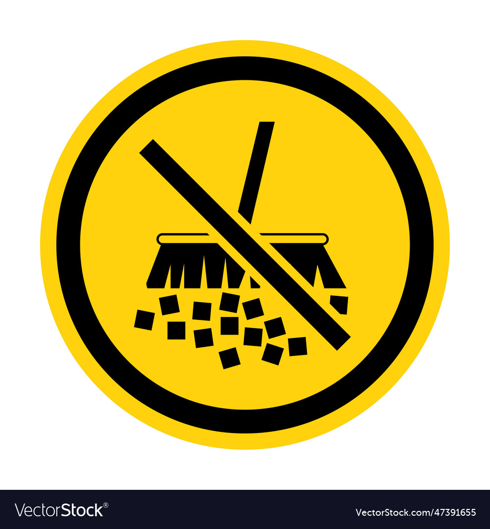 Caution label avoid creating dust Royalty Free Vector Image