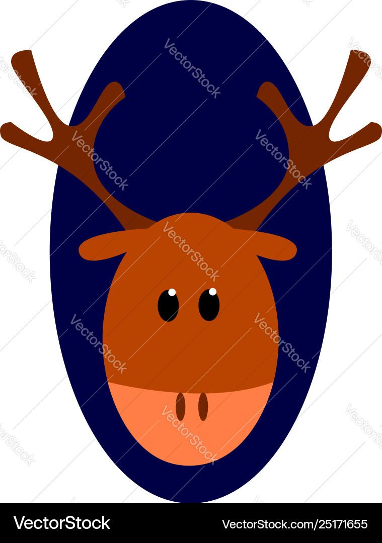 Deer on a blue background Royalty Free Vector Image