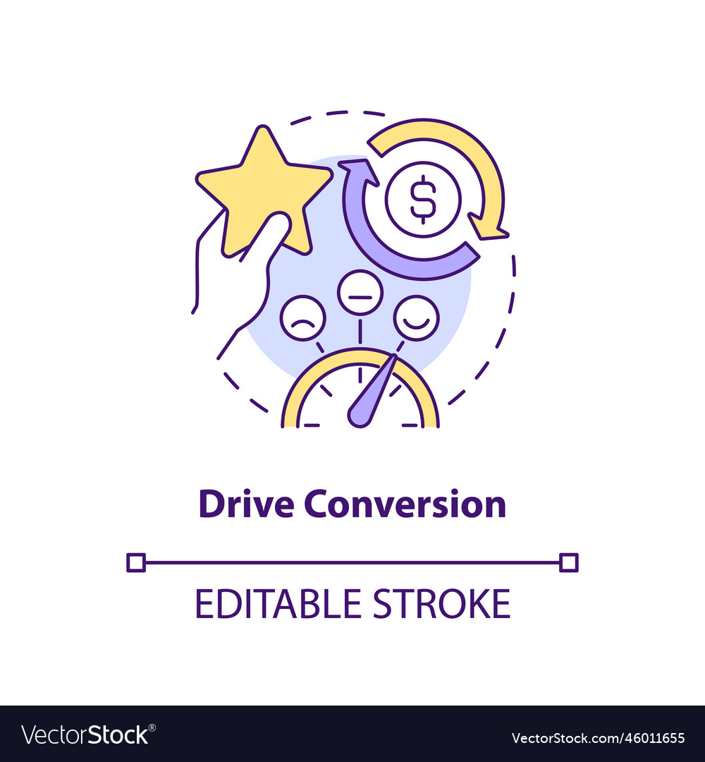 Drive conversion concept icon Royalty Free Vector Image