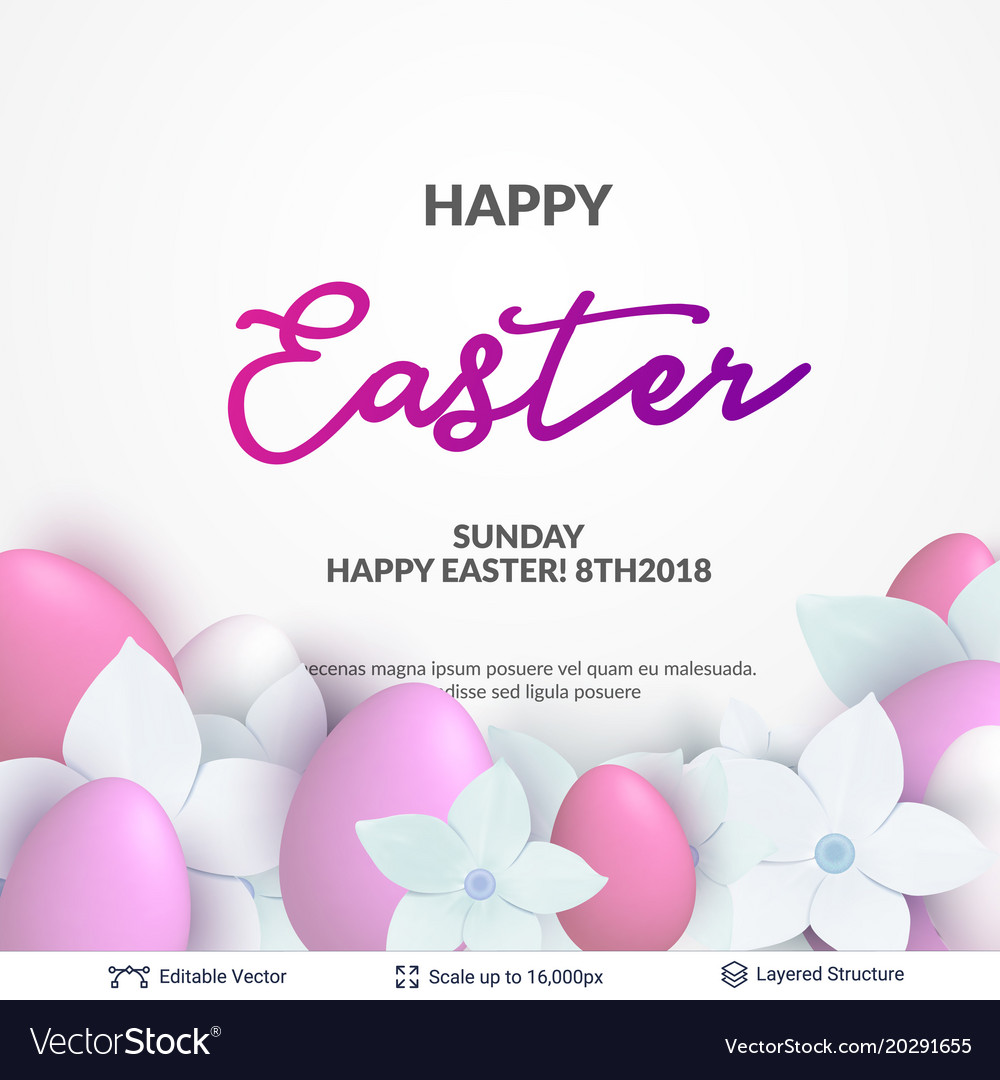 Easter background template Royalty Free Vector Image