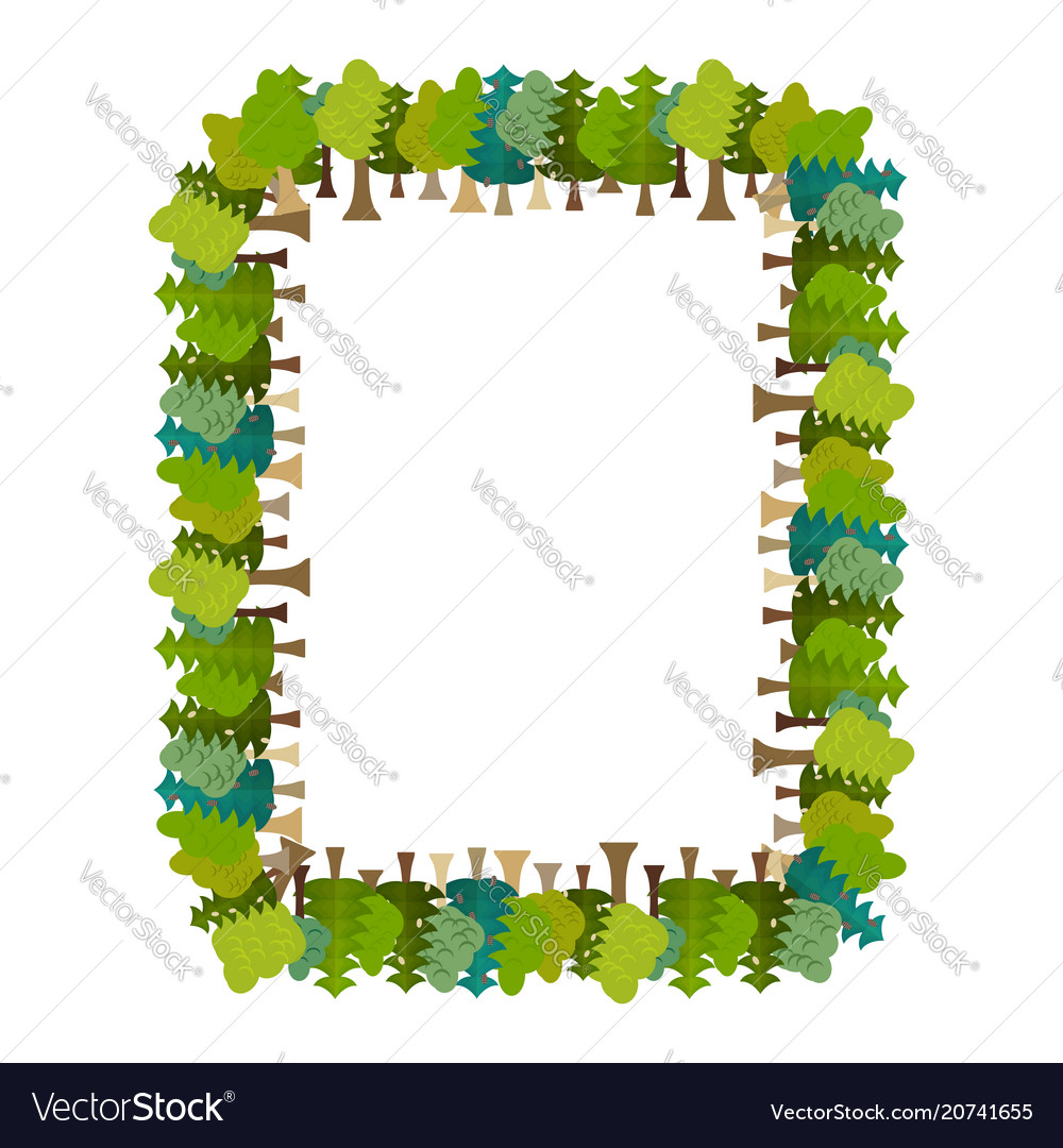 Frame is tree rectangular forest background Vector Image