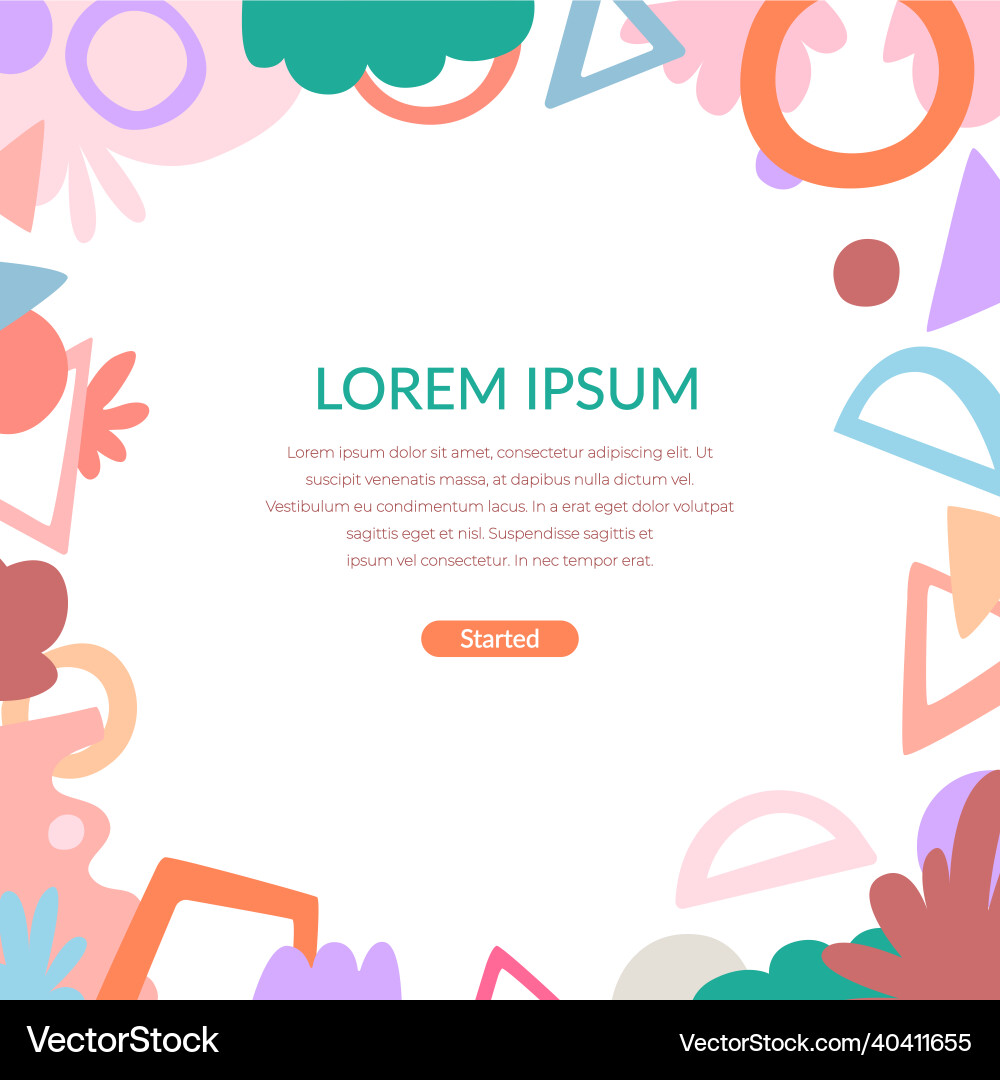 Frame of different geometric shapes with text Vector Image
