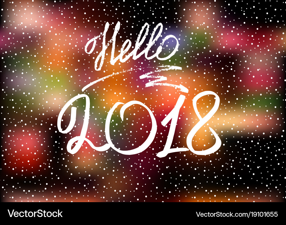 Hello 2018 new year years greeting card Royalty Free Vector