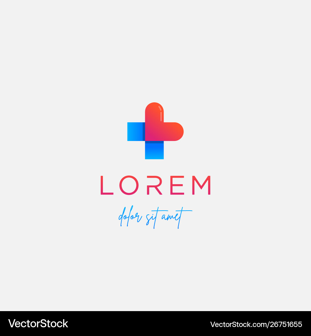 Love cross logo design isolated icon Royalty Free Vector