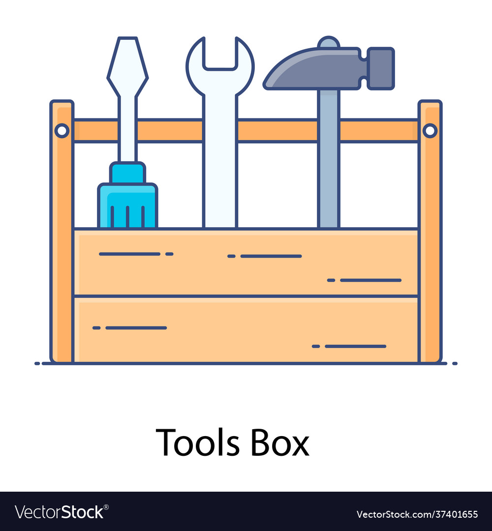 Tools box Royalty Free Vector Image - VectorStock