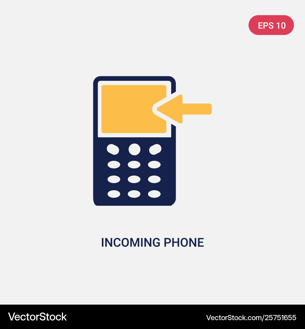 Two color incoming phone icon from ultimate Vector Image