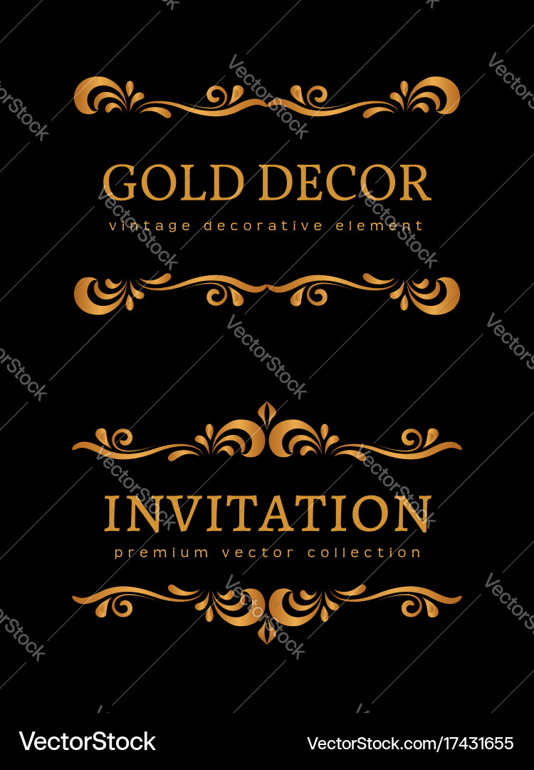Vintage gold vignettes Royalty Free Vector Image