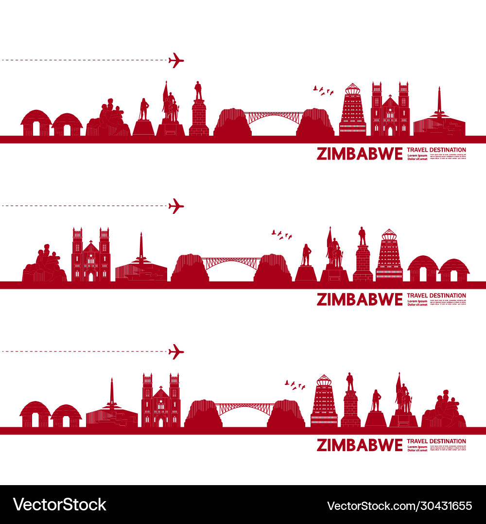 Zimbabwe travel destination Royalty Free Vector Image