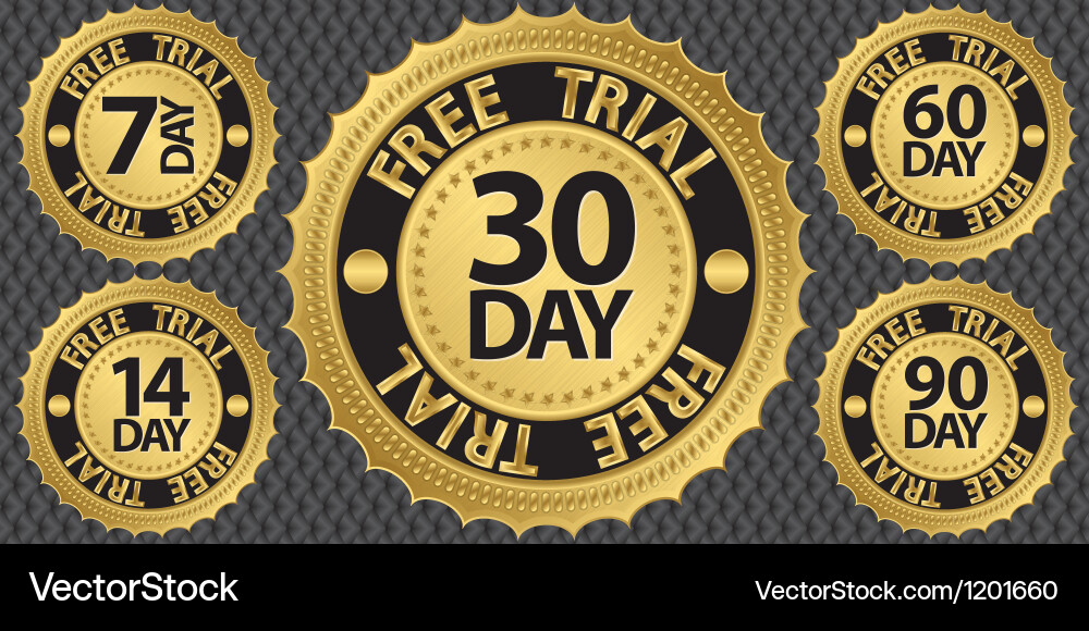 30 day free trial badge Royalty Free Vector Image