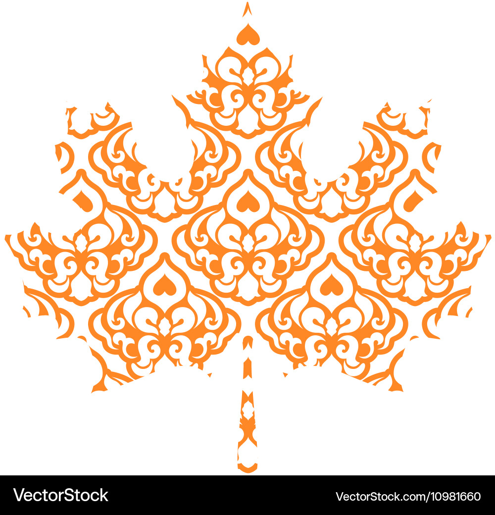 Abstract maple leaf silhouette with pattern Vector Image