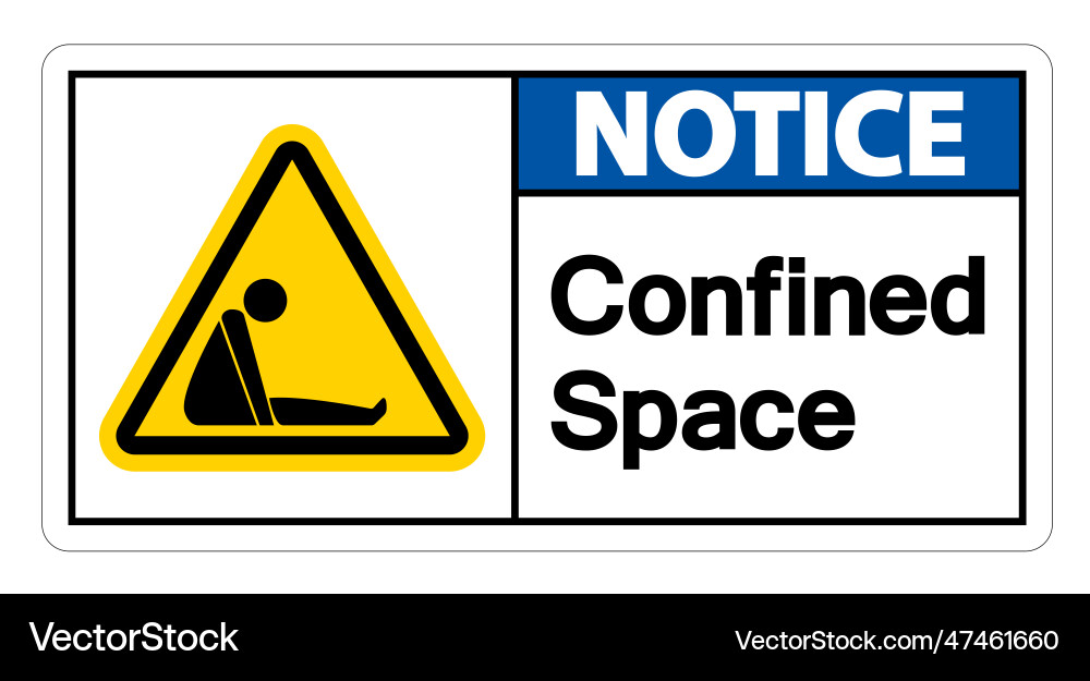 Caution confined space symbol sign isolated Vector Image