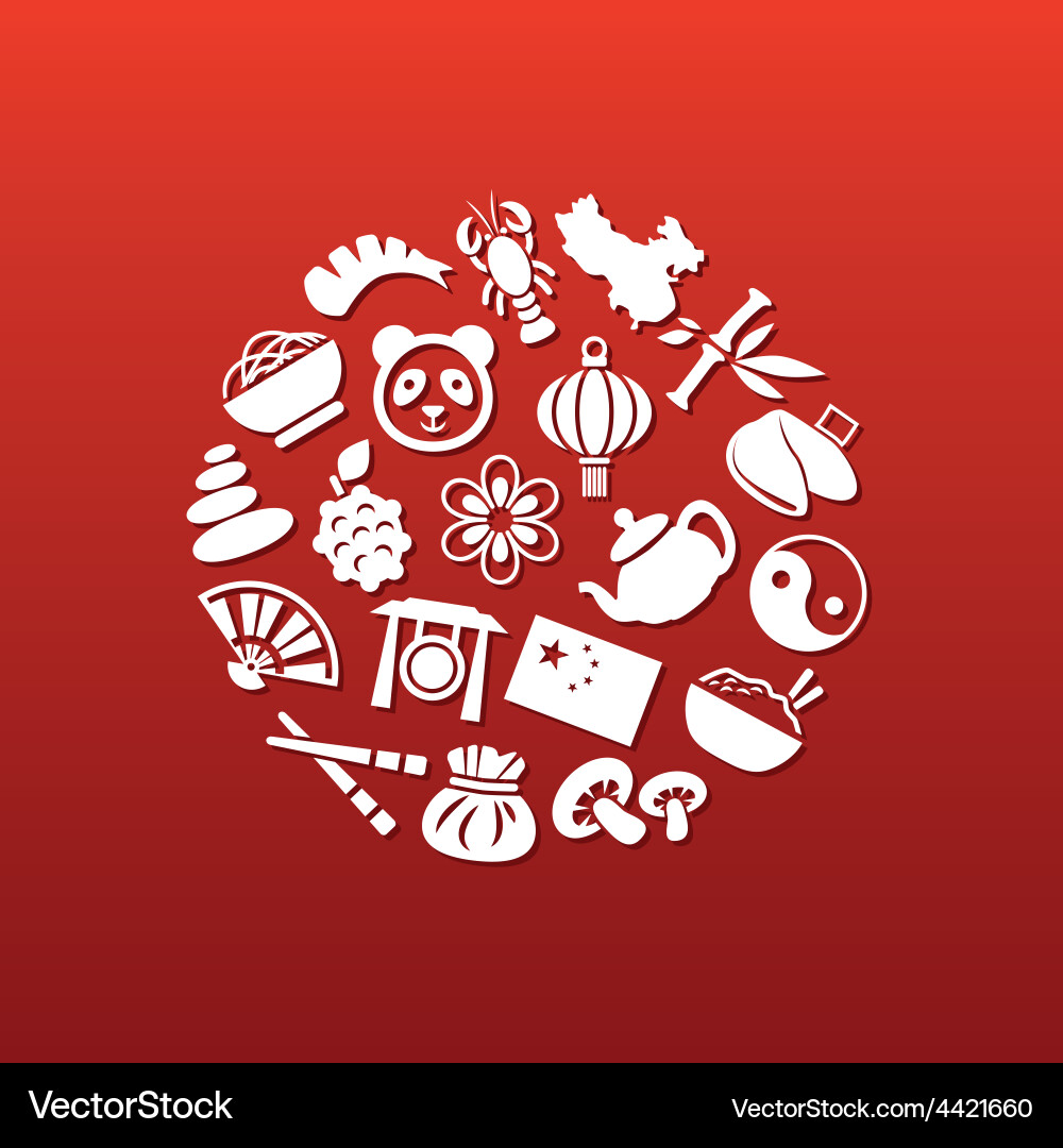 China icons in circle Royalty Free Vector Image