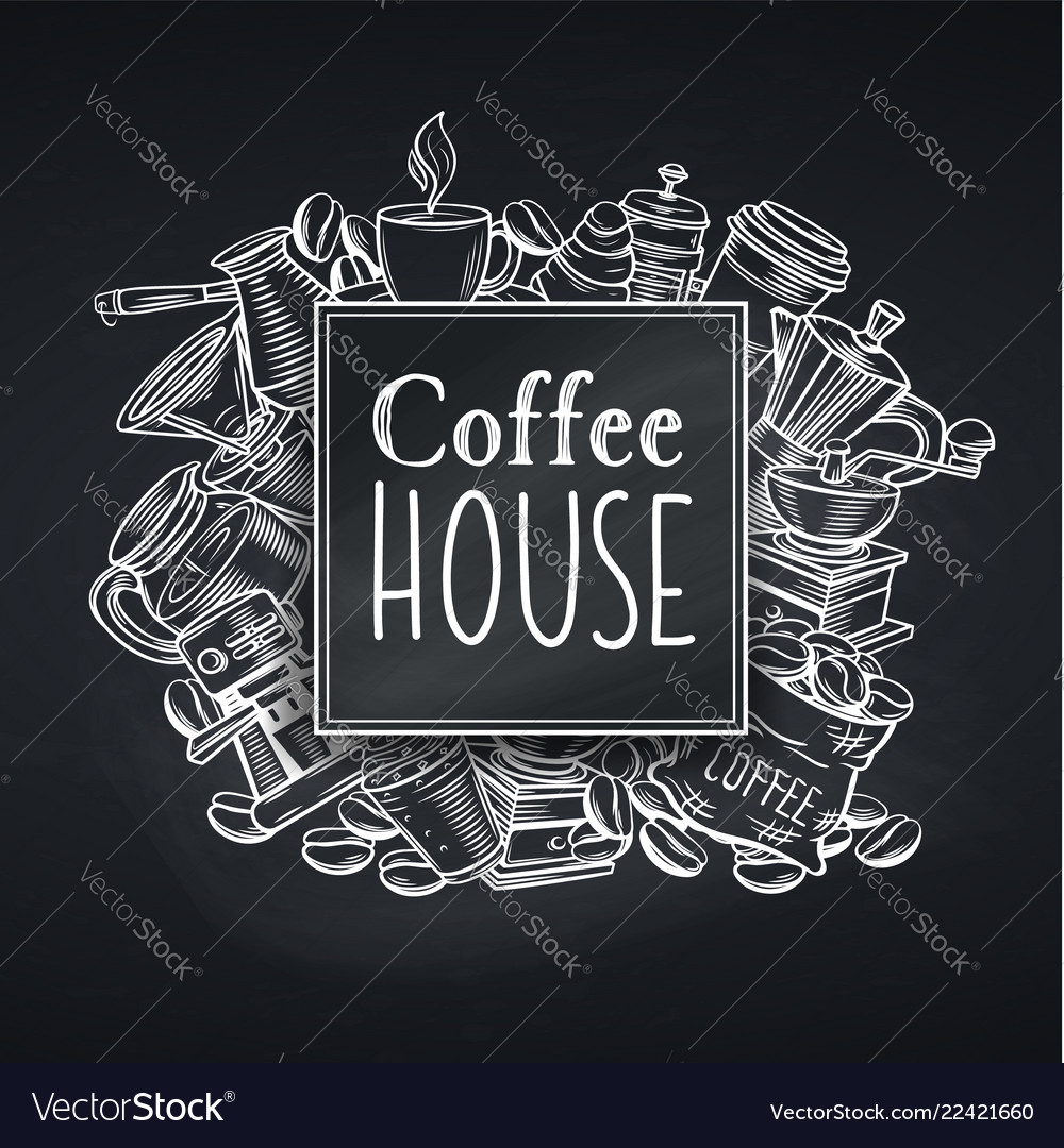 Coffee house design chalkboard Royalty Free Vector Image