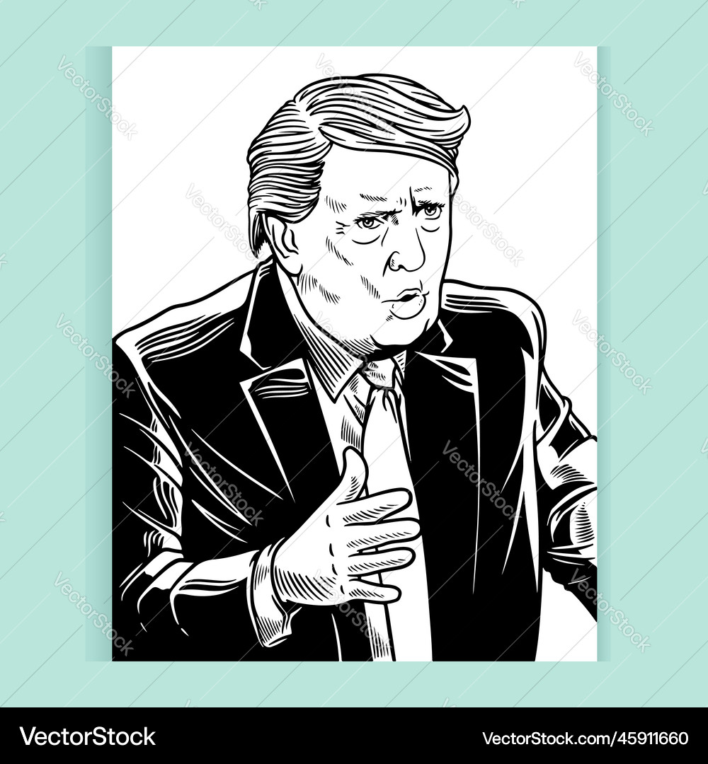 Donald trump giving a speech in front Royalty Free Vector