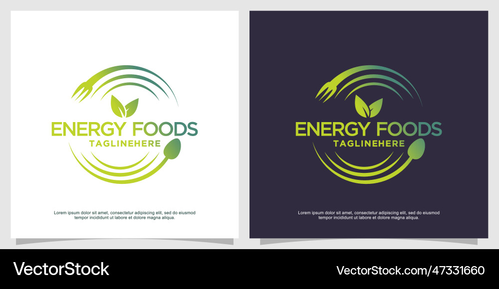 Energy food logo template with creative design Vector Image