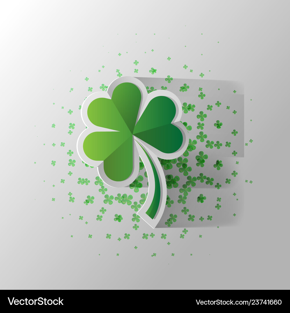 Four leaf clover isolated on white for st patrick Vector Image