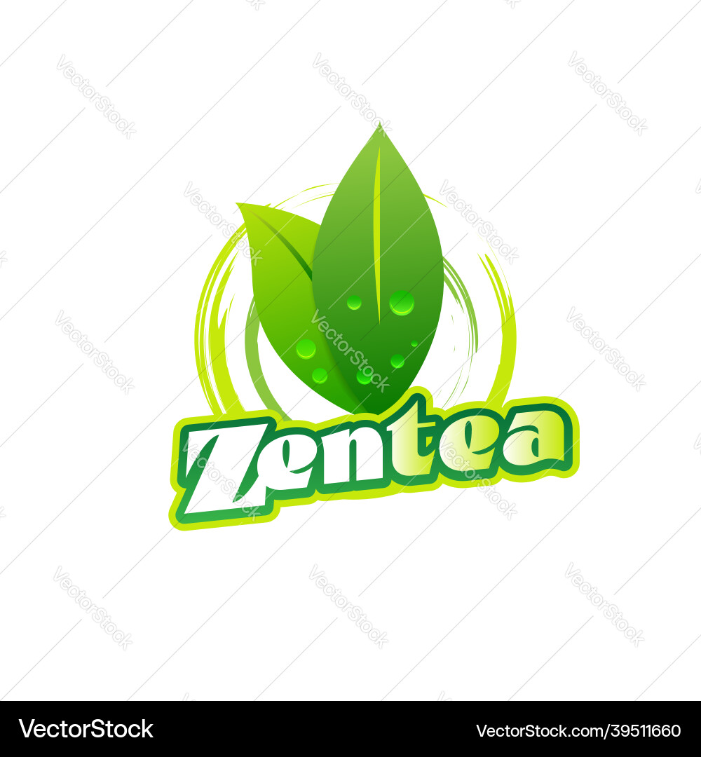 Fresh green tea relaxation logo design template Vector Image